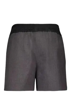 Miu Miu Wool-blend Elastic-waist Shorts - Black