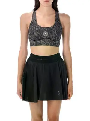 Adidas By Stella McCartney Snake-print Racer-back Top - Grey
