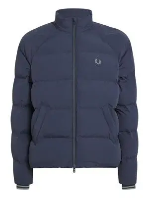 Fred Perry Logo Puffer Jacket - Navy