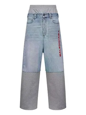 Balenciaga Fleece-insert Frayed Trousers - Blue