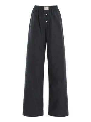 Comme Si La Boxer Alta Cotton-flannel Pants - Grey