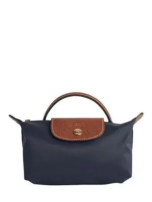Longchamp Clutch Bag With 'Le Pliage Original' Handle Blue