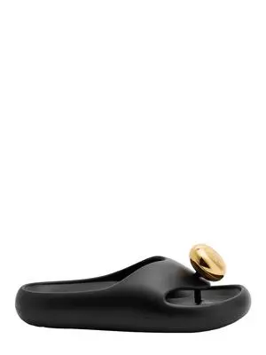 Loewe Foam Pebble Engraved Flip Flop Sandals - Black
