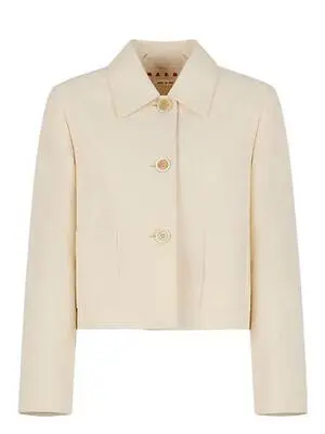 Marni Cropped Cotton Jacket With Pockets - 00w06