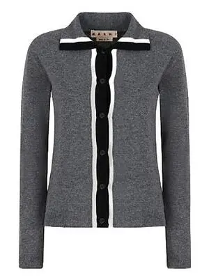 Marni Colour-block Brand-embroidered Wool Cardigan - 00n60