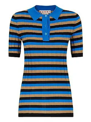 Marni Striped Wool Polo Shirt - Rgw34