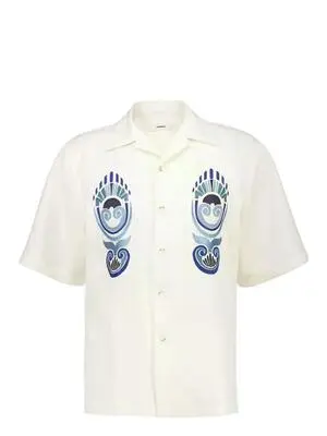Commas Camp-collar Embroidered Shirt - White