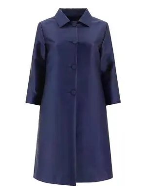 F.IT Single-breasted Button Coat - Blue