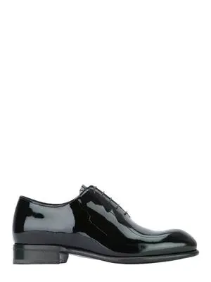 Zegna Vienna Leather Oxford Shoes - Black