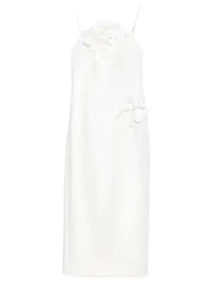 Acler Bilston Floral-embellished Midi Dress - White