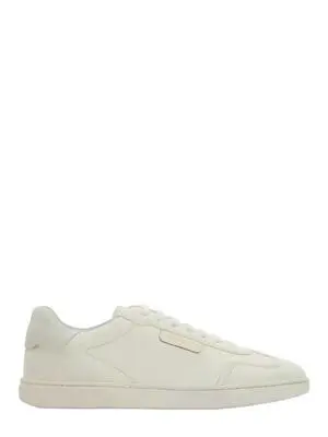 FERRAGAMO Suede-paneled Leather Sneakers - White