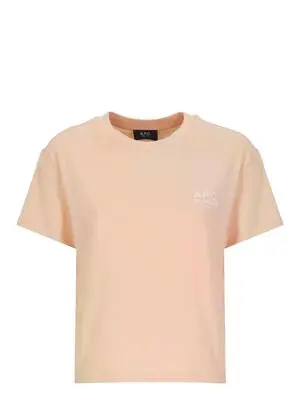A.p.c. Embroidered-logo T-shirt - Orange