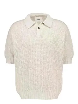 Commas Textured Knit Polo Shirt - Neutrals