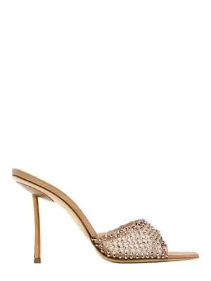 LE SILLA 105mm Crystal-embellished Sandals - Neutrals