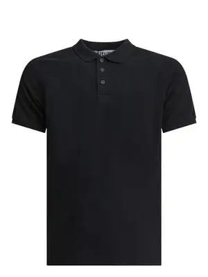 ALTUM Short-sleeve Buttoned Polo Shirt - Black