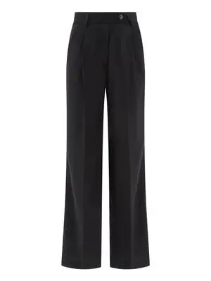 F.IT Pleated-front Trousers - Black