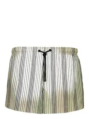 Commas Striped Swim Shorts - Brown