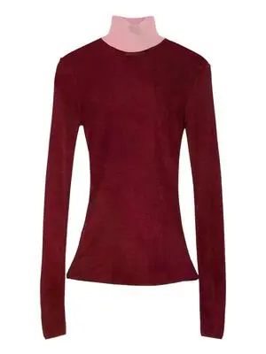 SELF-PORTRAIT High-neck Long-sleeve Sweater - Red