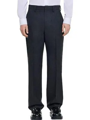 Sandro Classic Fit Suit Trousers - Heather Charcoal