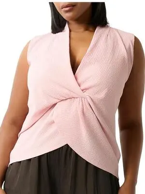 ESTELLE Hadley Knot Front Top - Blush Berry