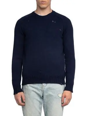 Zadig&Voltaire Jordan Lc Destroy Wool Blend Sweater - Encre