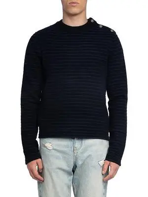 Zadig&Voltaire Striped Wool Blend Sweater - Black