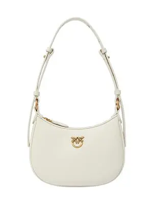 Pinko Half Moon Baby Shoulder Bag - White+white-antique Gold