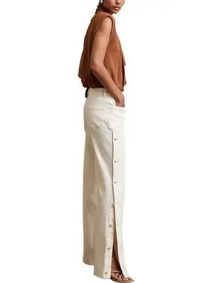 REISS Evelyn Side Detail Wide Leg Jeans - Cream