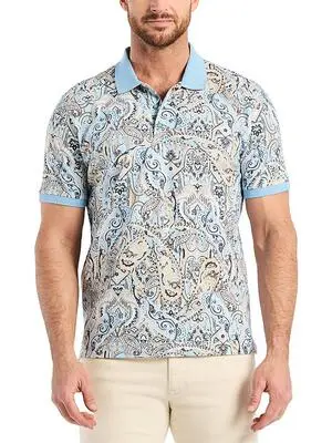 Robert Graham Manucci Knit Polo Shirt - Light Blue