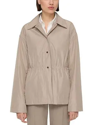 Lafayette 148 New York Gathered Waist Snap Jacket - Hickory