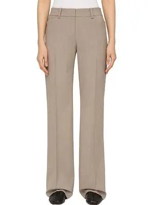 Lafayette 148 New York Reade Mid Rise Straight Leg Pants - Hickory Melange