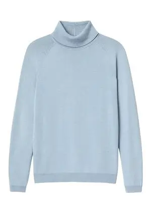 Lafayette 148 New York Raglan Sleeved Turtleneck Sweater - Bluebell