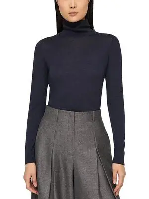 Lafayette 148 New York Cashmere Stand Collar Pullover Sweater - Ink