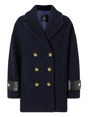 Pinko Double Breasted Coat - Total Eclipse Blue
