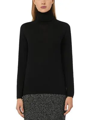 Max Mara Saluto Wool Turtleneck Sweater - Black
