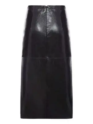 Sportmax Leather Panelled Skirt - Black