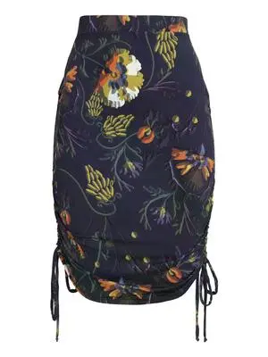 BRIGITTE Floral Drawstring Skirt - Black
