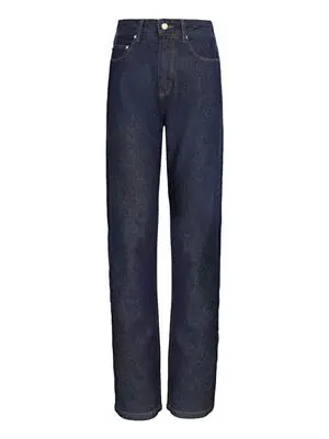 AMAPO Patch Denim Straight-leg Jeans - Blue