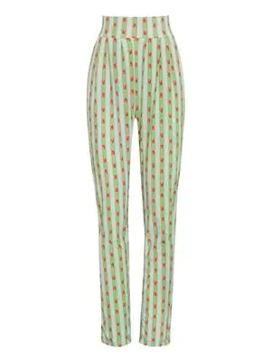 BRIGITTE Striped Trousers - Green