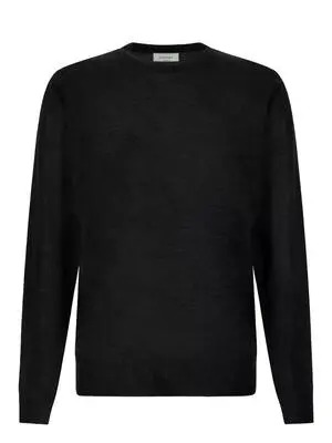 Canali Crew-neck Wool Sweater - Black