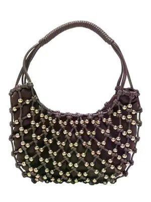 Rosantica Nodi Beaded Shoulder Bag - Brown