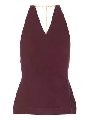 Elisabetta Franchi Chain-neckline Sleeveless Top - Red