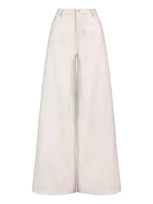AMAPO Back-patch Wide-leg Jeans - Neutrals