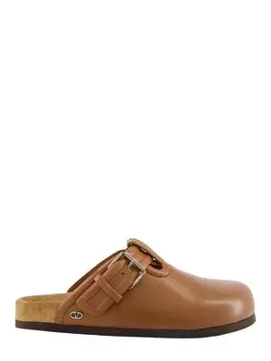 Valentino Garavani Leather Slippers - Brown