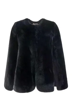 VALENTINI 1972 Faux-fur A-line Jacket - Black