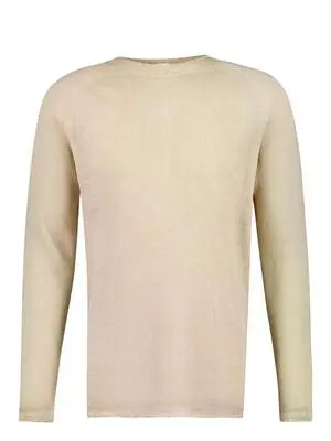120% Lino Raglan-sleeve Crew-neck Sweater - Neutrals