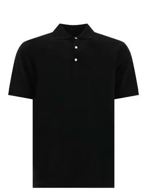 BEAMS Short-sleeve Cotton Polo Shirt - Black