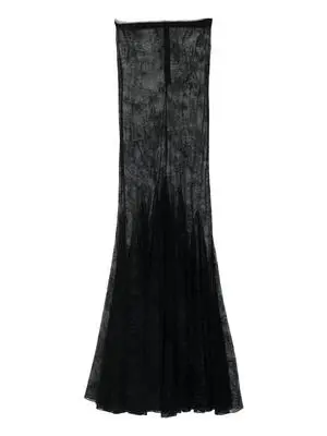 David Koma Semi-sheer Flared Skirt - Black