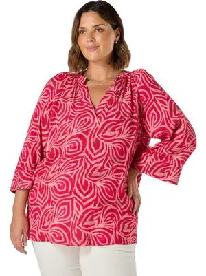 LIVE UNLIMITED Printed Blouse - Pink