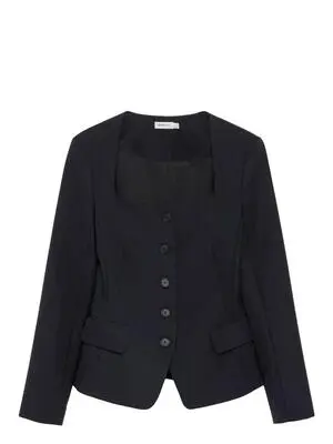 Simkhai Square-neck Buttoned Jacket - Black